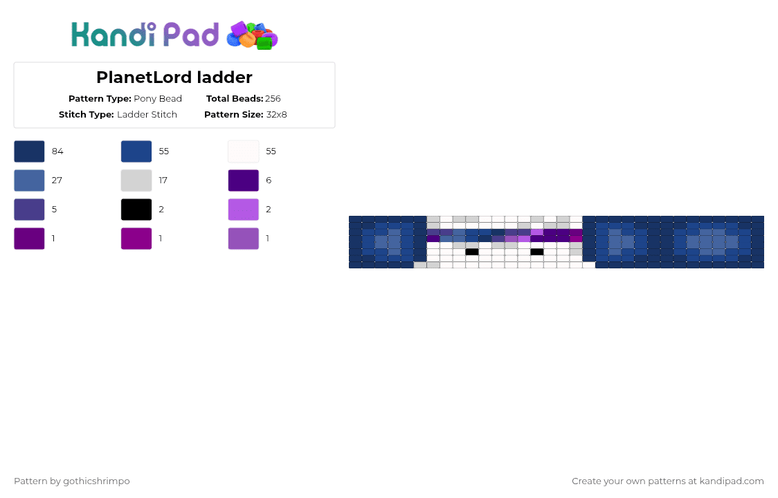 PlanetLord ladder Pony Bead Pattern - Kandi Pad | Kandi Patterns, Fuse ...
