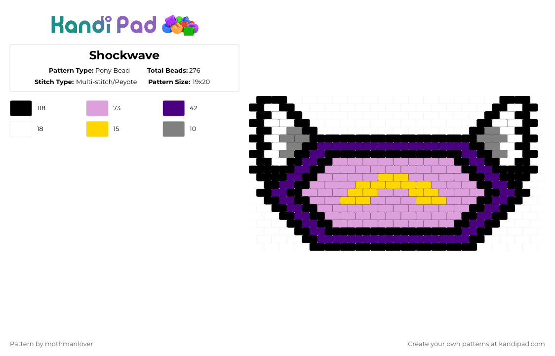 Shockwave Transformers Pony Bead Pattern - Kandi Pad | Kandi Patterns ...