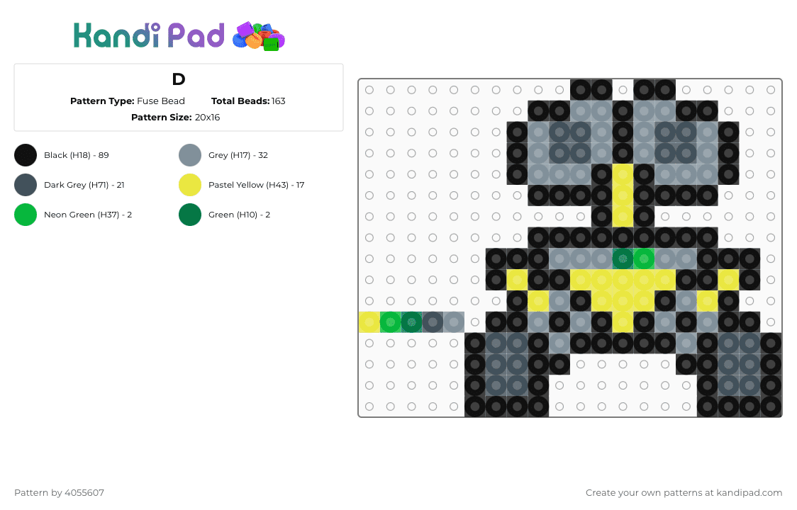 D Fuse Bead Pattern - Kandi Pad | Kandi Patterns, Fuse Bead Patterns ...