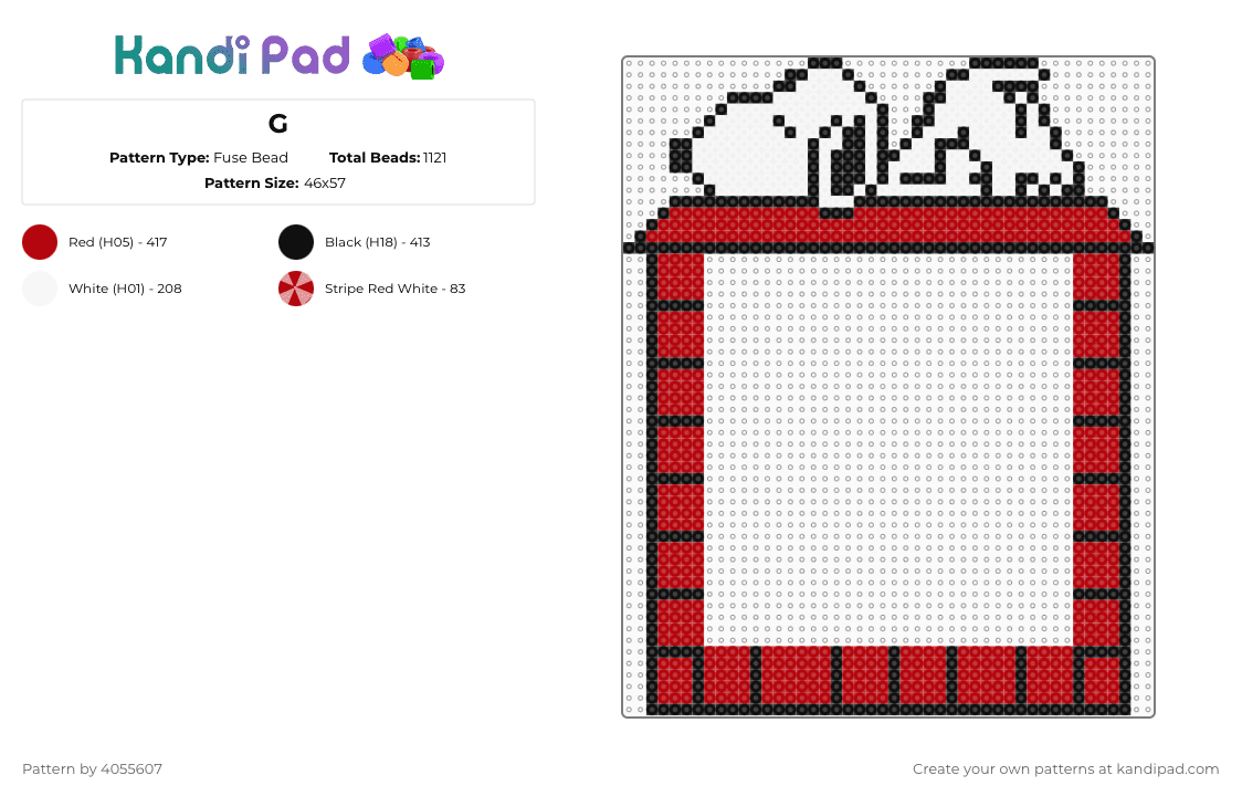 G Fuse Bead Pattern - Kandi Pad | Kandi Patterns, Fuse Bead Patterns ...