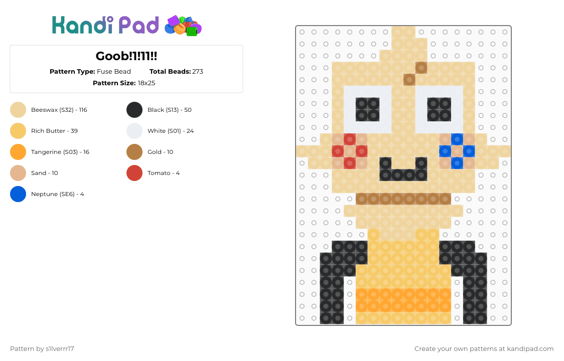 Goob!1!11!! Fuse Bead Pattern - Kandi Pad | Kandi Patterns, Fuse Bead ...
