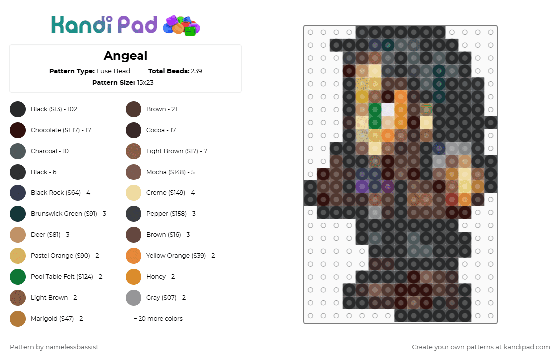 Angeal Fuse Bead Pattern - Kandi Pad | Kandi Patterns, Fuse Bead ...