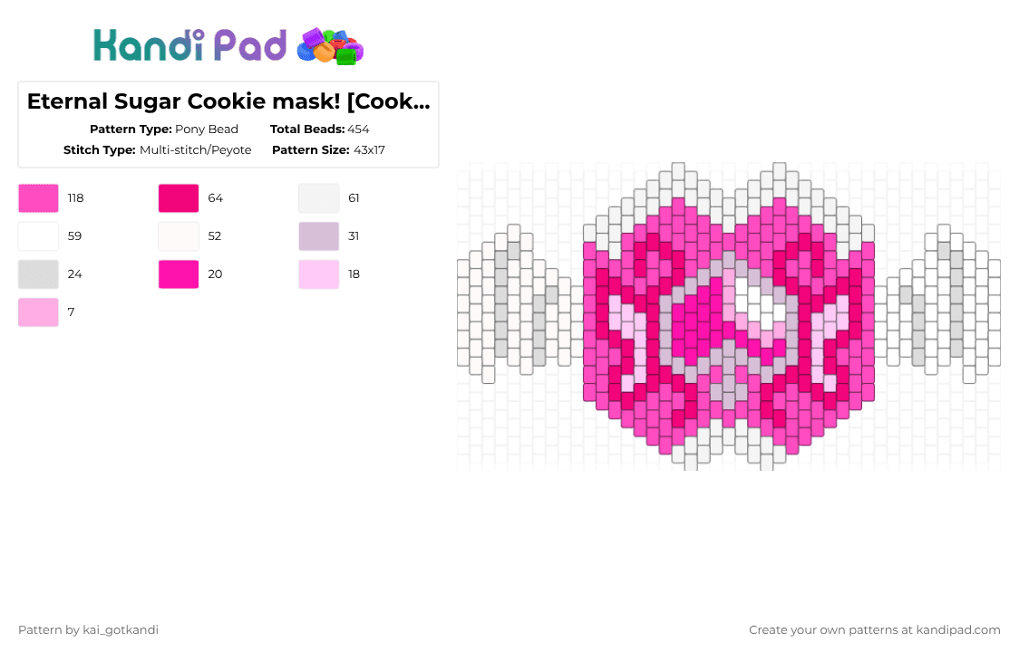 Eternal Sugar Cookie mask! [Cookie Run: Kingdom] Pony Bead Pattern ...