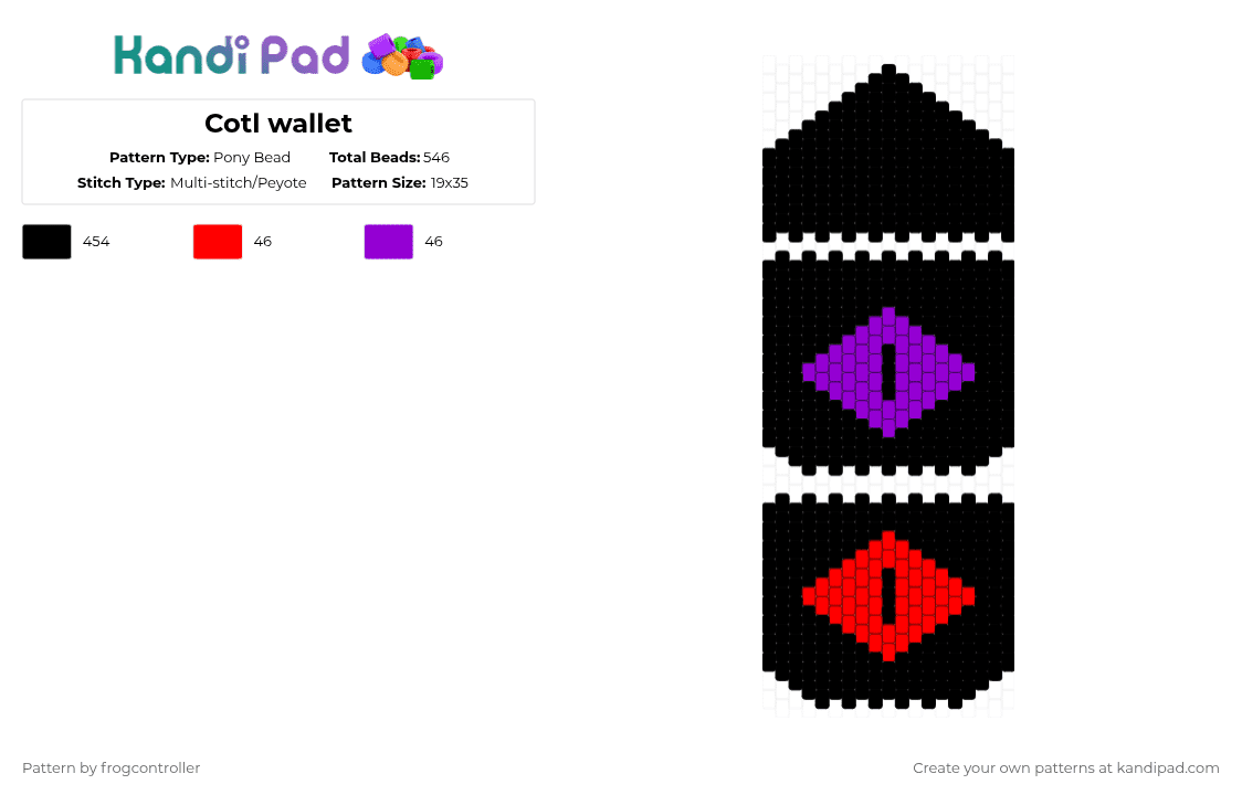 Wallet Pony Bead Patterns - Gallery - Kandi Pad | Kandi Patterns, Fuse ...