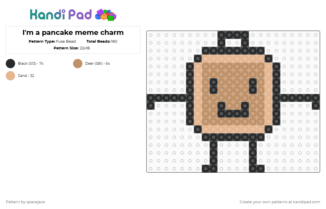 I'm a pancake meme charm Fuse Bead Pattern - Kandi Pad | Kandi Patterns ...