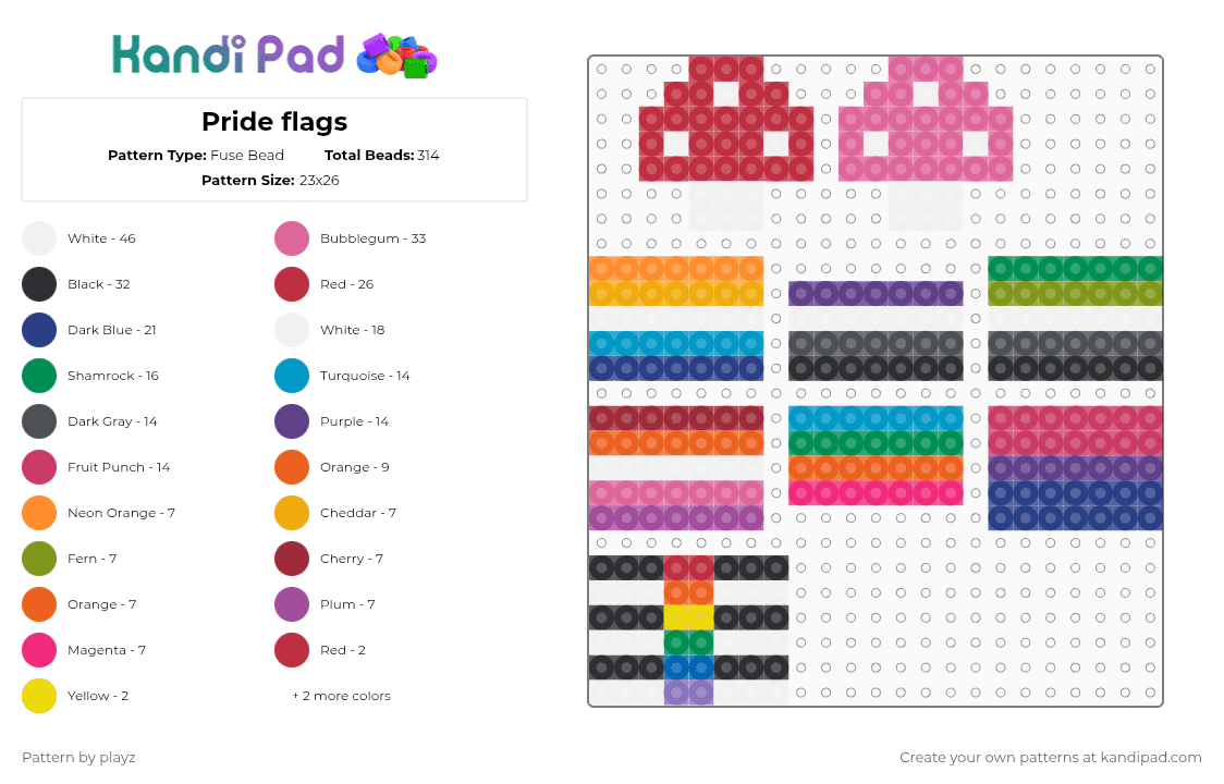 Pride flags Fuse Bead Pattern - Kandi Pad | Kandi Patterns, Fuse Bead ...