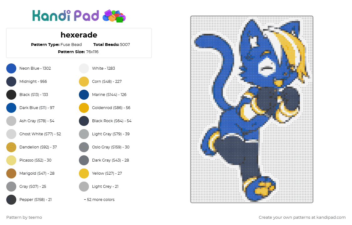 Hexerade Fuse Bead Pattern - Kandi Pad | Kandi Patterns, Fuse Bead ...
