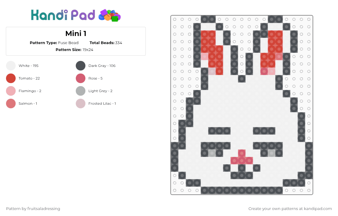 Mini 1 Fuse Bead Pattern - Kandi Pad | Kandi Patterns, Fuse Bead ...