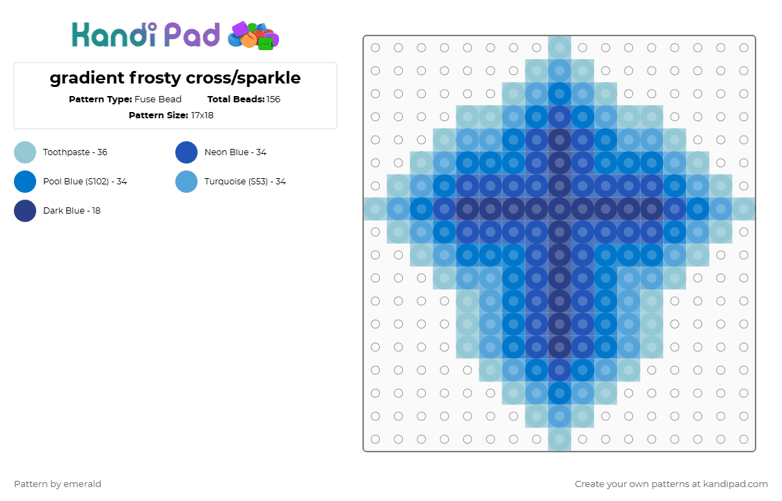 Gradient frosty cross/sparkle Fuse Bead Pattern - Kandi Pad | Kandi ...