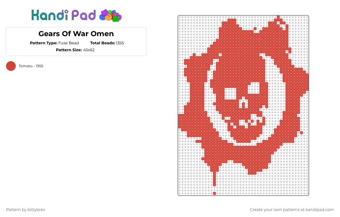 Gears Of War Omen Fuse Bead Pattern - Kandi Pad | Kandi Patterns, Fuse ...