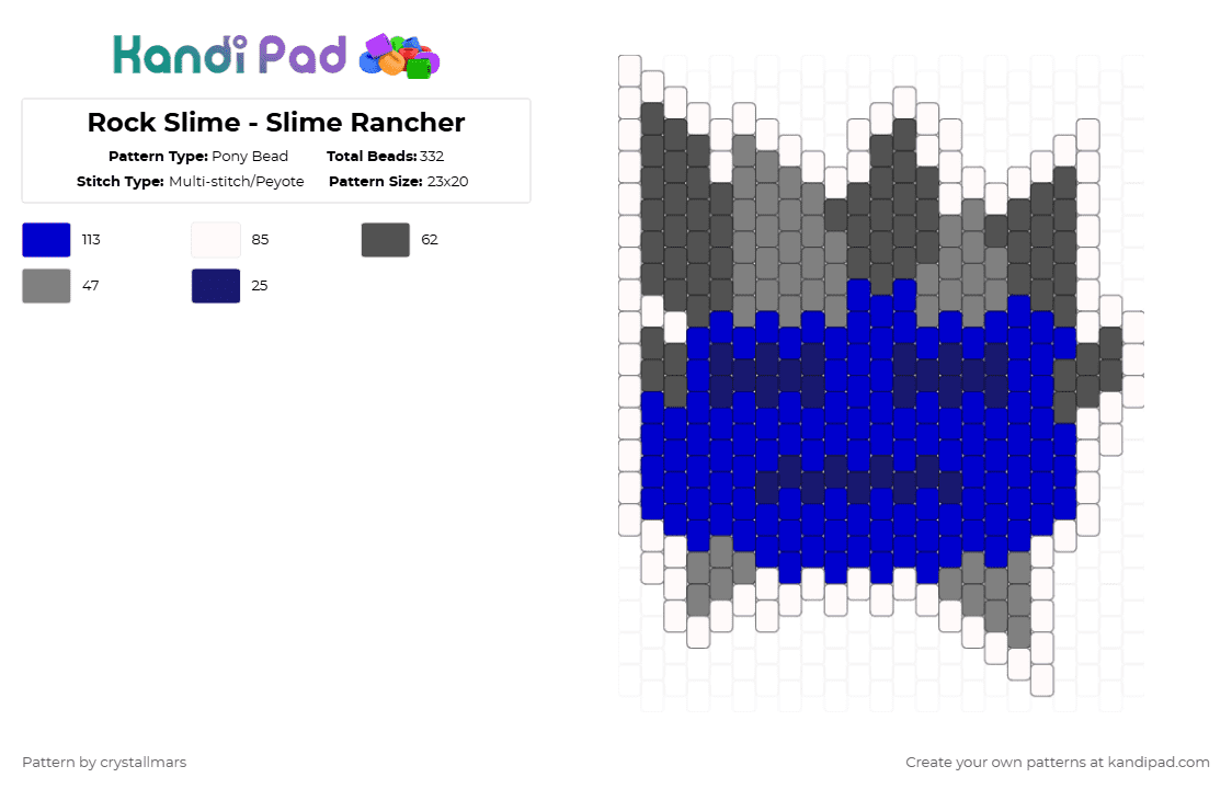 Rock Slime - Slime Rancher Pony Bead Pattern - Kandi Pad | Kandi ...