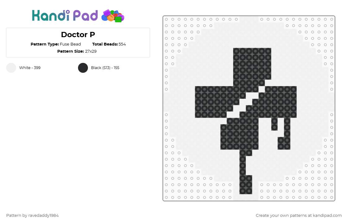 Doctor P Fuse Bead Pattern - Kandi Pad | Kandi Patterns, Fuse Bead ...