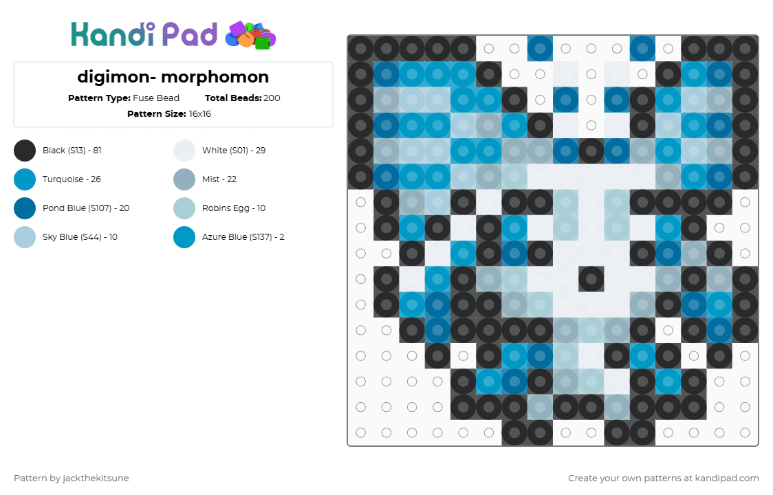 Digimon- morphomon Fuse Bead Pattern - Kandi Pad | Kandi Patterns, Fuse ...