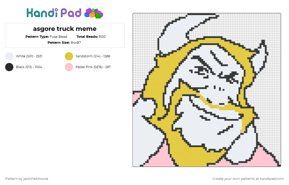 Asgore truck meme Fuse Bead Pattern - Kandi Pad | Kandi Patterns, Fuse ...
