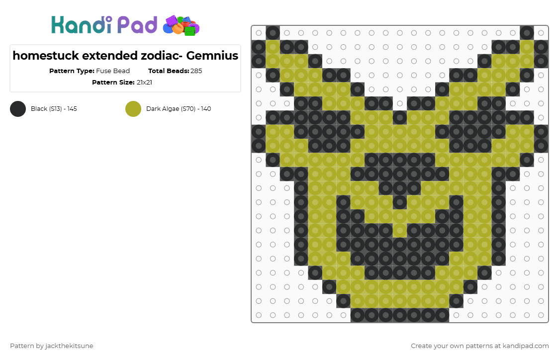 Homestuck extended zodiac- Gemnius Fuse Bead Pattern - Kandi Pad ...