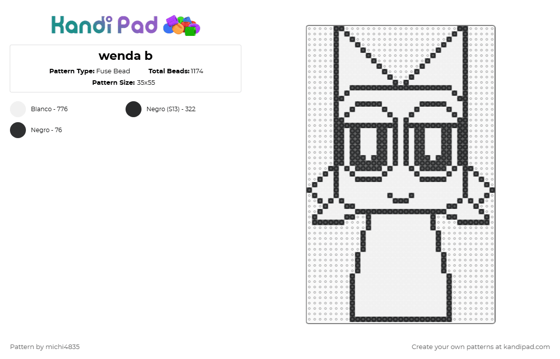 Wenda Fuse Bead Pattern - Kandi Pad | Kandi Patterns, Fuse Bead ...