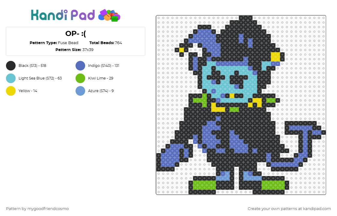 OP- :( Fuse Bead Pattern - Kandi Pad | Kandi Patterns, Fuse Bead ...