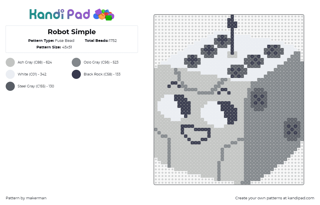 Robots Collection - Kandi Pad | Kandi Patterns, Fuse Bead Patterns ...