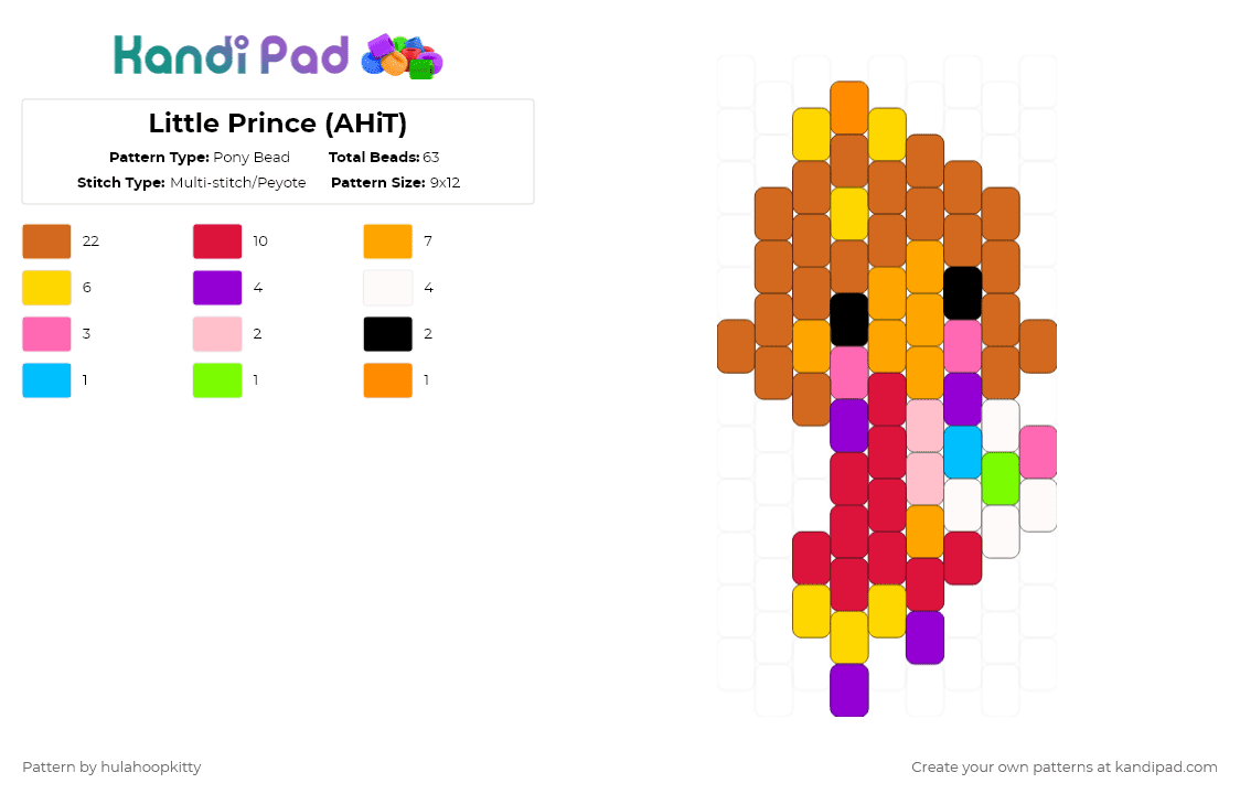 Little Prince (AHiT) Pony Bead Pattern - Kandi Pad | Kandi Patterns ...
