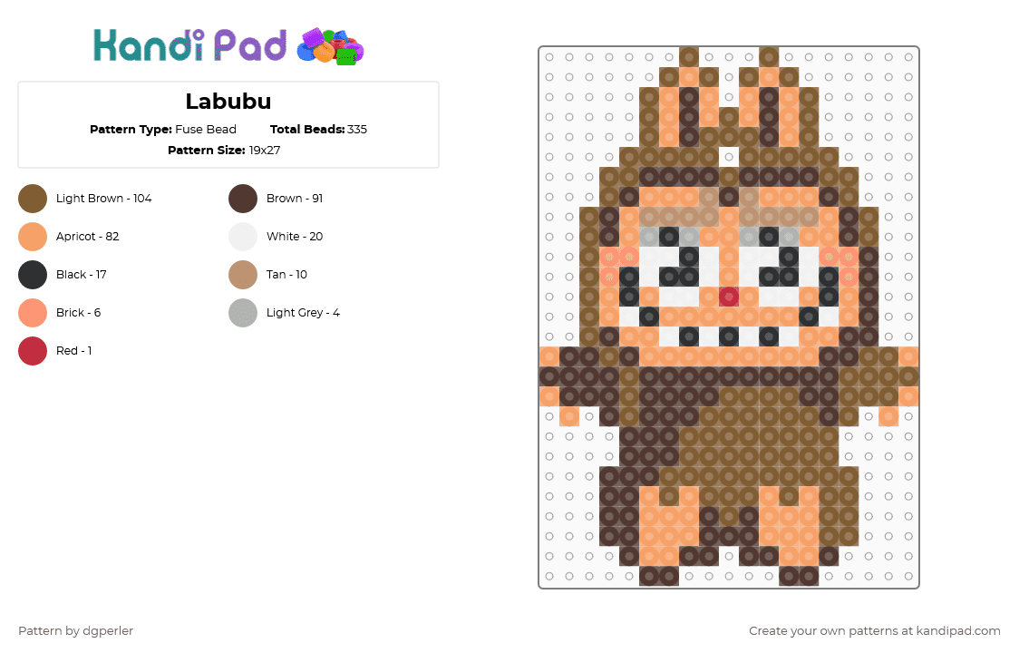Labubu Fuse Bead Pattern - Kandi Pad | Kandi Patterns, Fuse Bead ...
