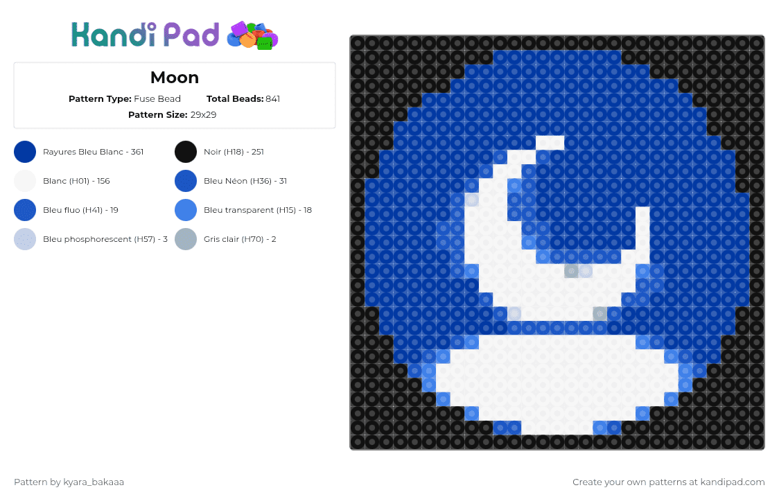 Moon Fuse Bead Pattern - Kandi Pad | Kandi Patterns, Fuse Bead Patterns ...