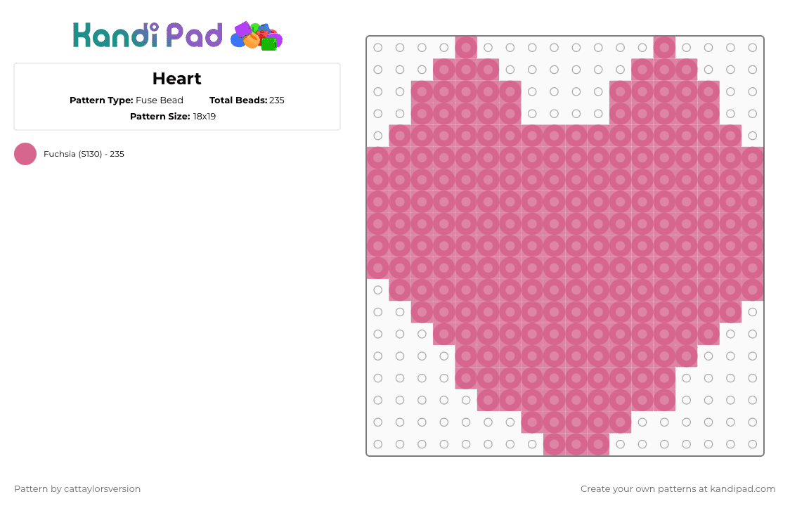 Heart Fuse Bead Pattern - Kandi Pad | Kandi Patterns, Fuse Bead ...