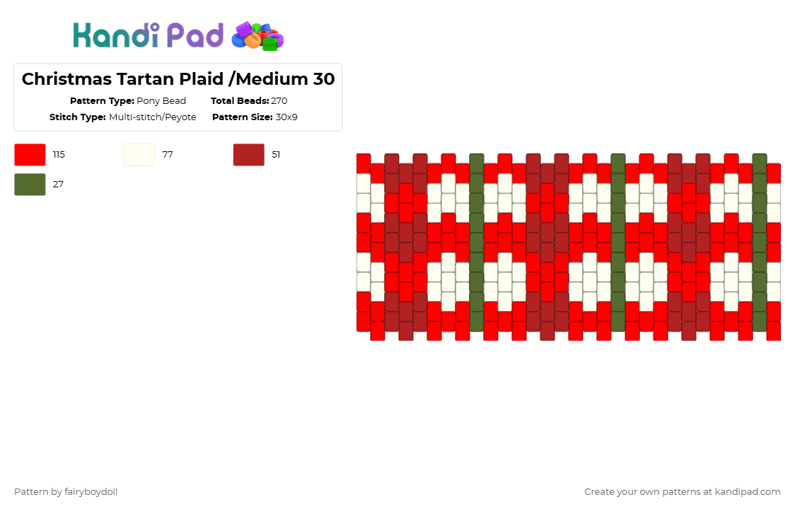 Tartan Pony Bead Patterns - Gallery - Kandi Pad | Kandi Patterns, Fuse ...