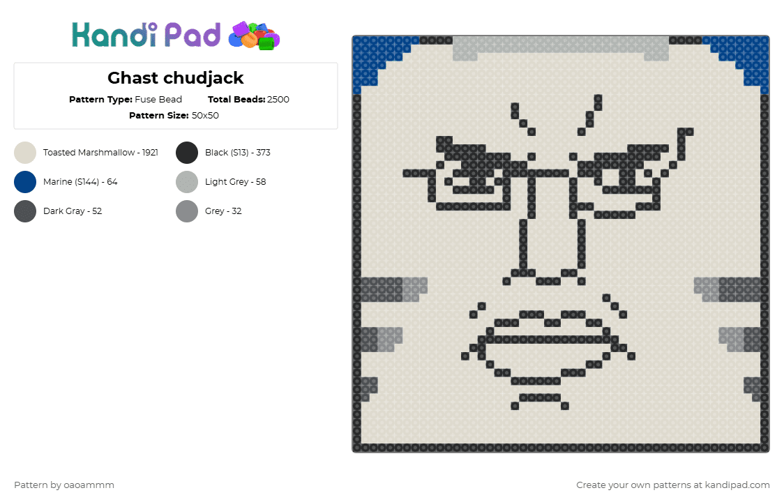 Ghast chudjack Fuse Bead Pattern - Kandi Pad | Kandi Patterns, Fuse ...