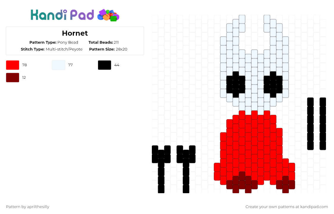 Hornet Pony Bead Pattern - Kandi Pad | Kandi Patterns, Fuse Bead ...