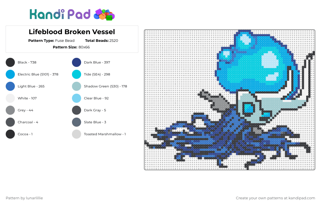 Lifeblood Broken Vessel Fuse Bead Pattern - Kandi Pad | Kandi Patterns ...