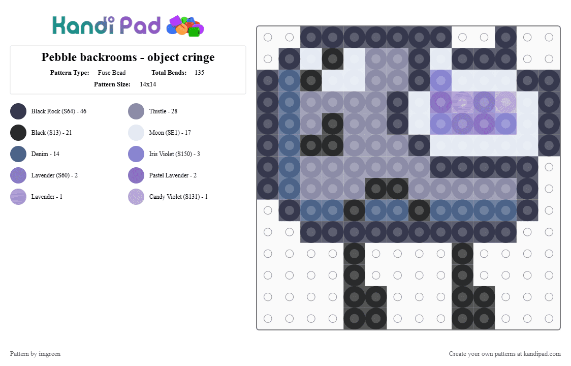 Pebble backrooms - object cringe Fuse Bead Pattern - Kandi Pad | Kandi ...