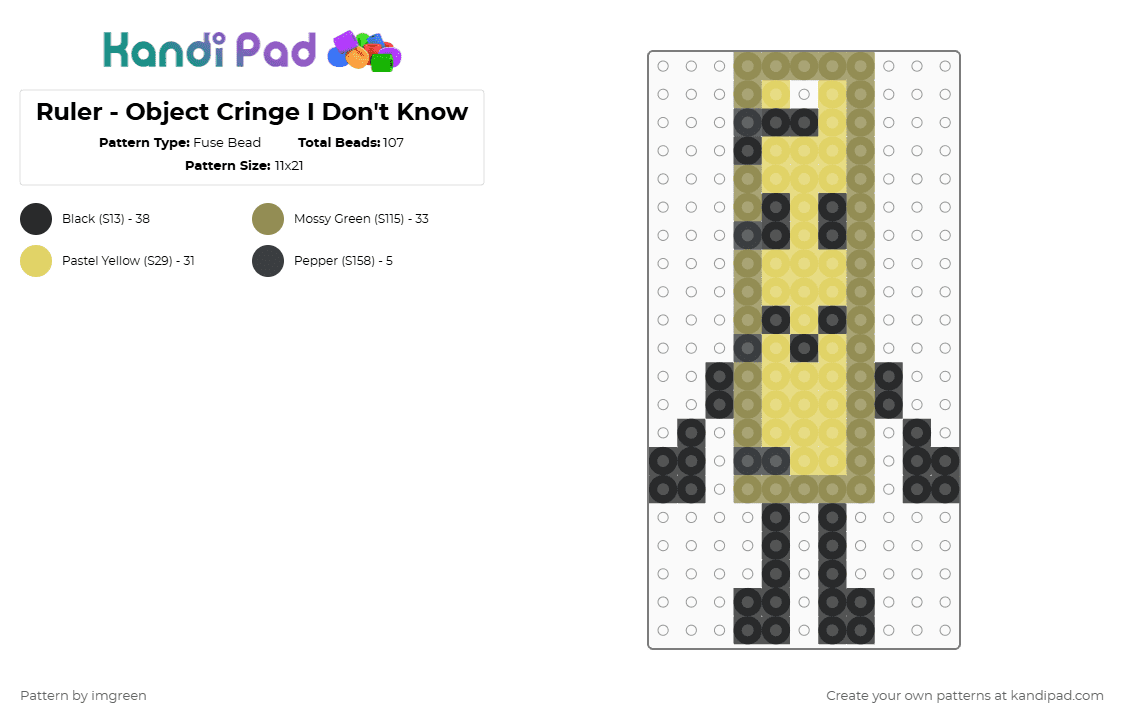 Ruler - Object Cringe I Don't Know Fuse Bead Pattern - Kandi Pad ...
