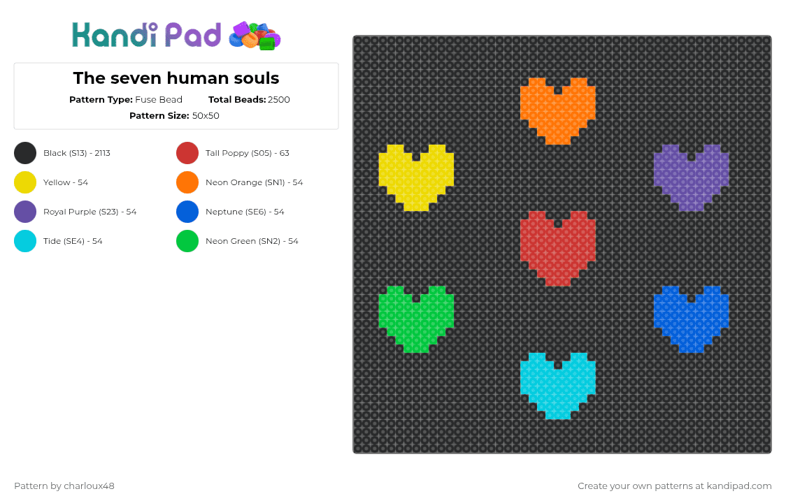 Codtundertale Fuse Bead Patterns - Gallery - Kandi Pad | Kandi Patterns ...