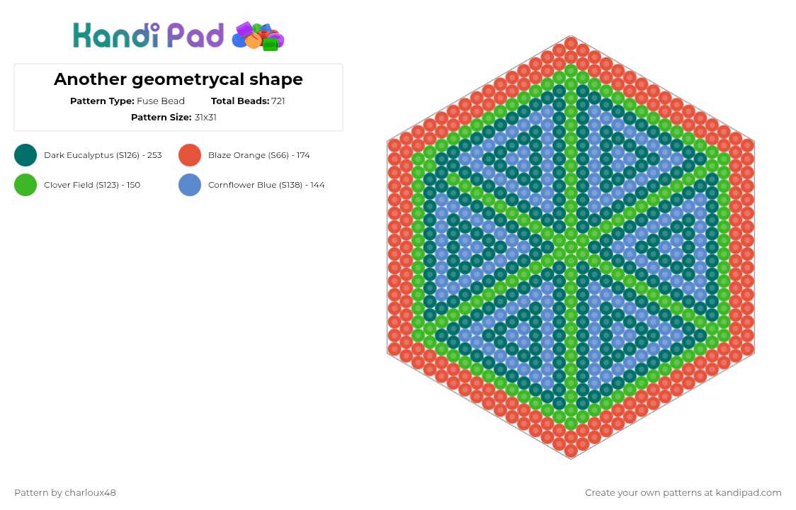 Another geometrycal shape Fuse Bead Pattern - Kandi Pad | Kandi ...