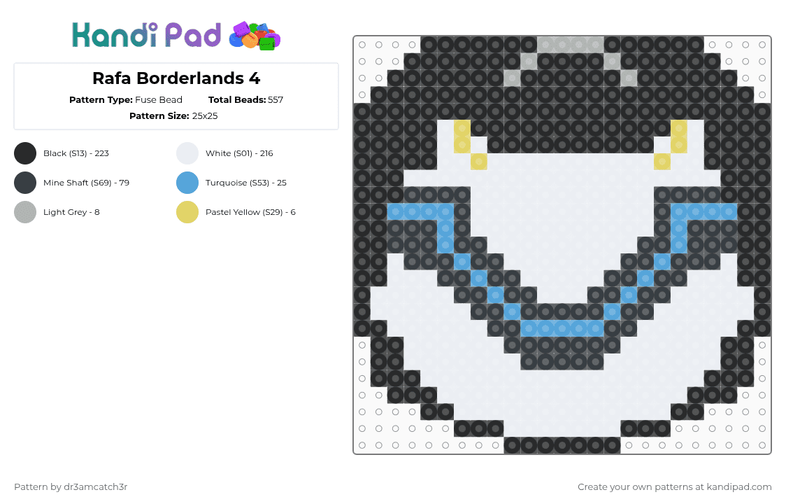Rafa Borderlands 4 Fuse Bead Pattern - Kandi Pad | Kandi Patterns, Fuse ...