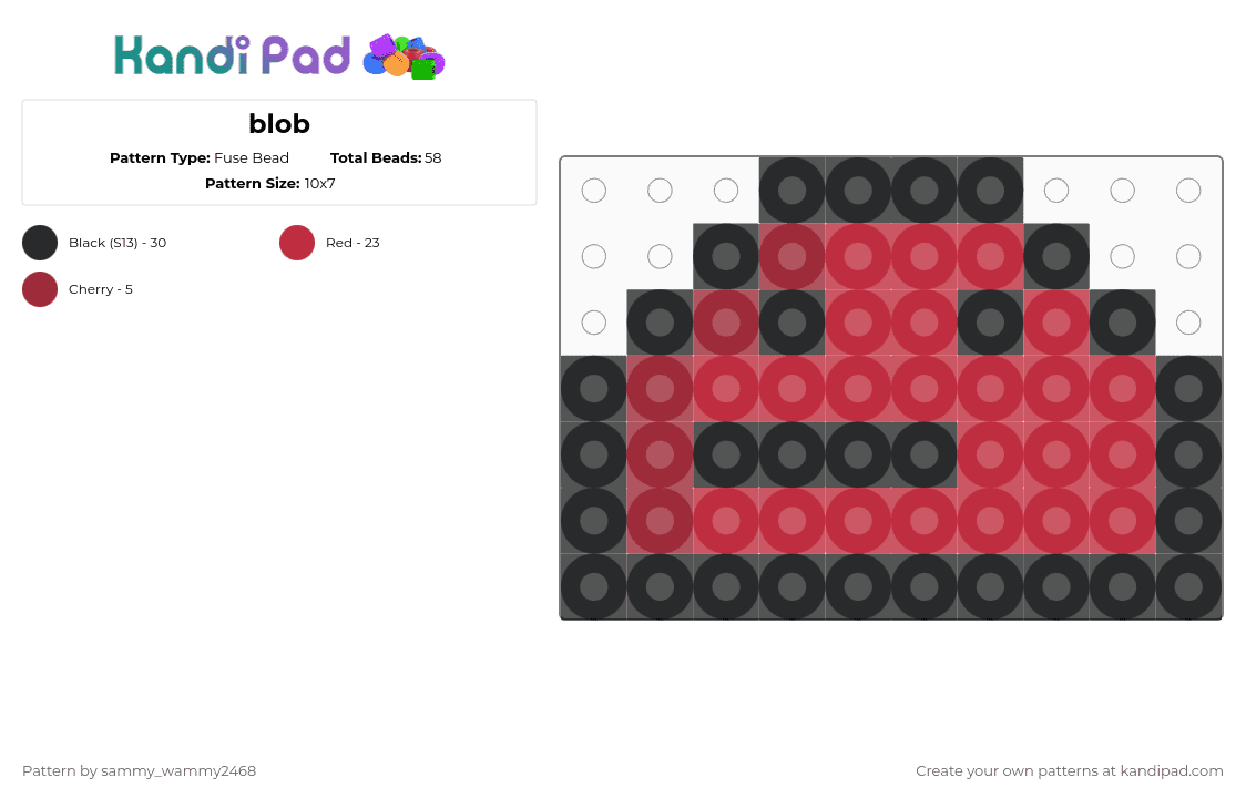 Blob Fuse Bead Pattern - Kandi Pad | Kandi Patterns, Fuse Bead Patterns ...