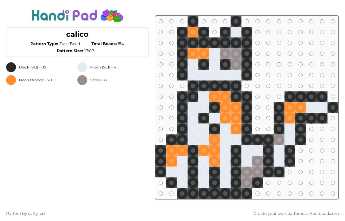 Calico Fuse Bead Pattern - Kandi Pad | Kandi Patterns, Fuse Bead ...