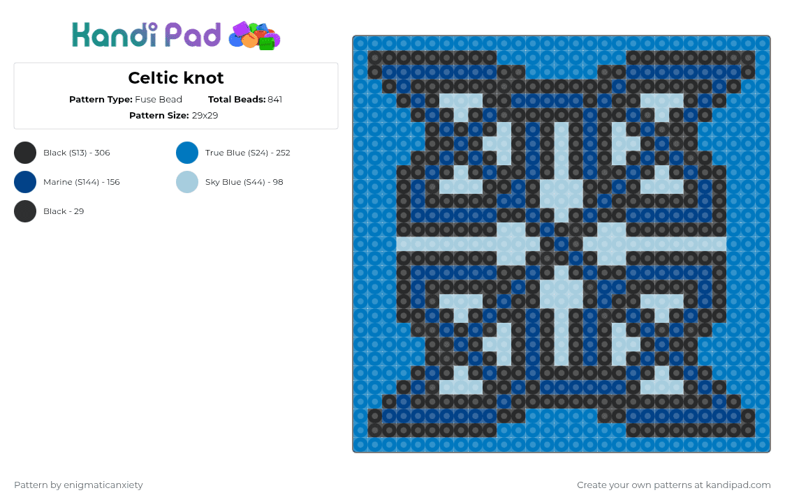 Celtic knot Fuse Bead Pattern - Kandi Pad | Kandi Patterns, Fuse Bead ...
