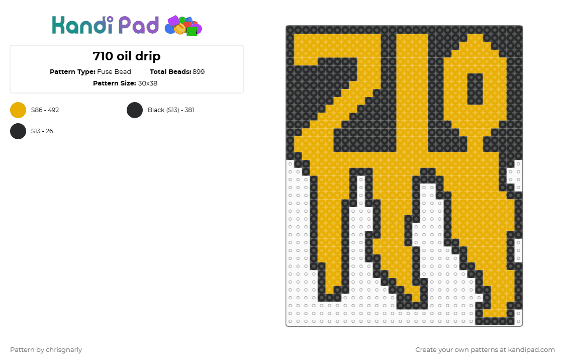 710 oil drip Fuse Bead Pattern - Kandi Pad | Kandi Patterns, Fuse Bead ...