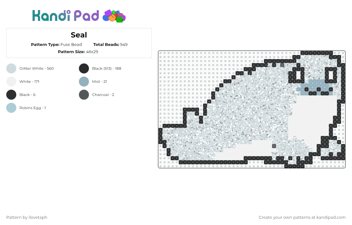 Seal Fuse Bead Pattern - Kandi Pad | Kandi Patterns, Fuse Bead Patterns ...