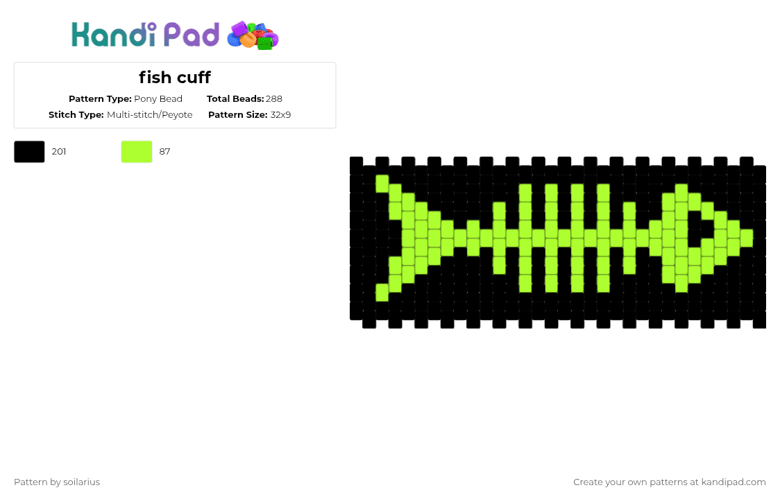 Fish cuff Pony Bead Pattern - Kandi Pad | Kandi Patterns, Fuse Bead ...