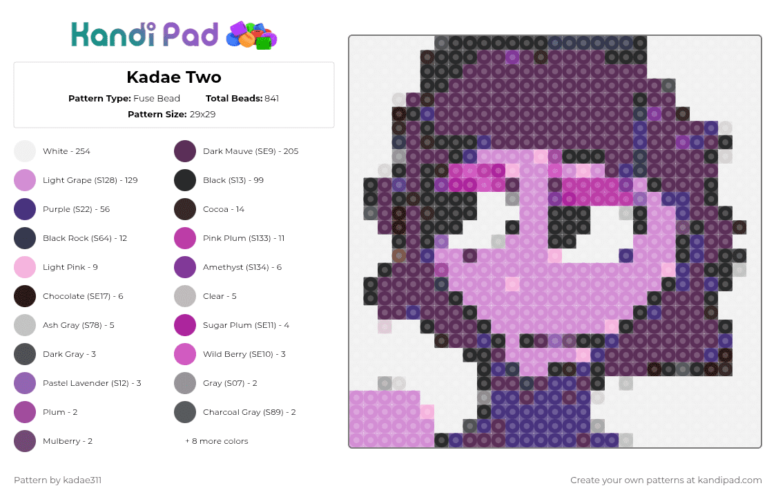 Kadae Two Collection - Kandi Pad | Kandi Patterns, Fuse Bead Patterns ...