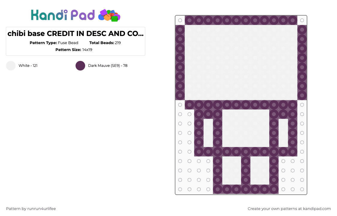 REMIXED PATTERN - Chibi Base - CREDIT IN DESCRIPTION Fuse Bead Pattern ...