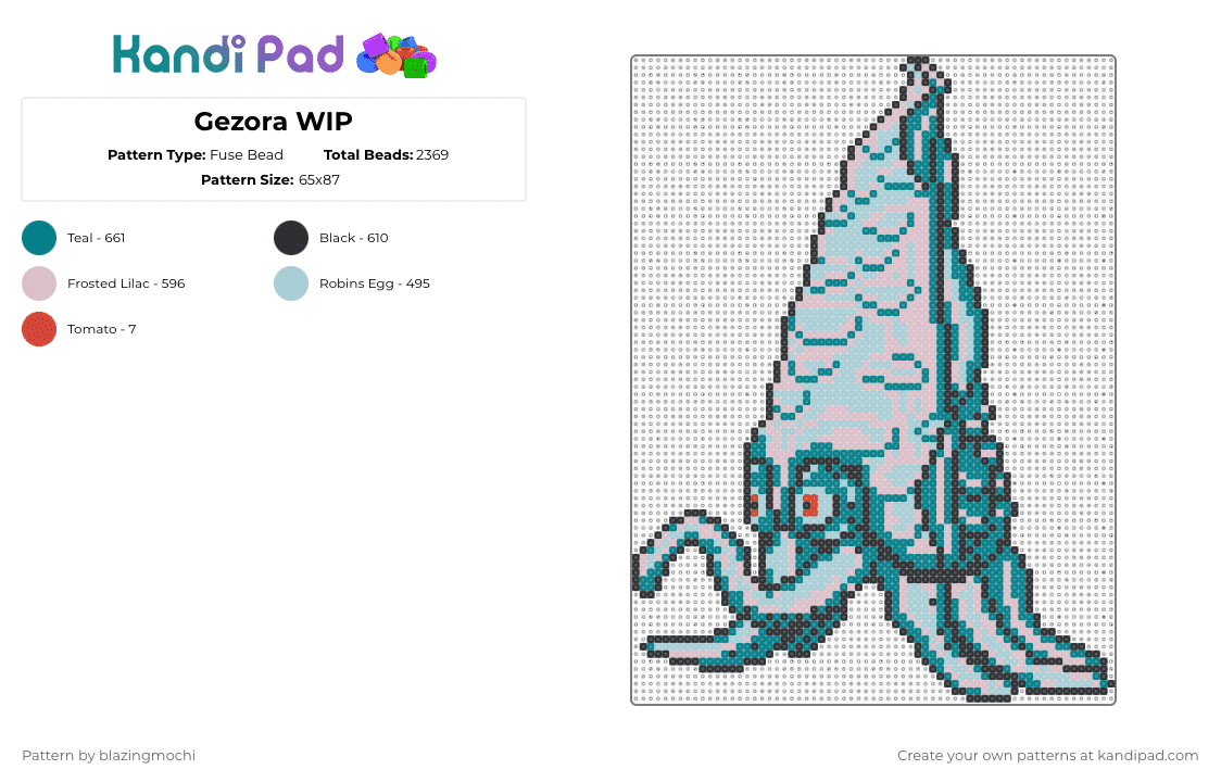 Gezora Fuse Bead Pattern - Kandi Pad | Kandi Patterns, Fuse Bead ...