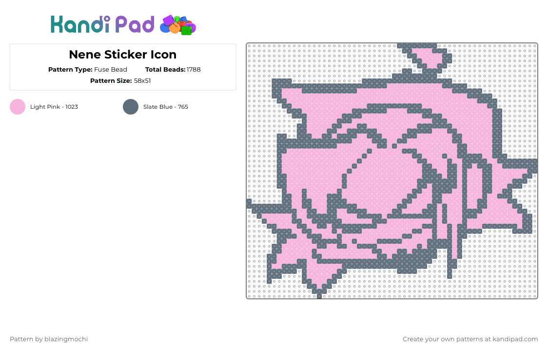 Nene Sticker Icon Fuse Bead Pattern - Kandi Pad | Kandi Patterns, Fuse ...