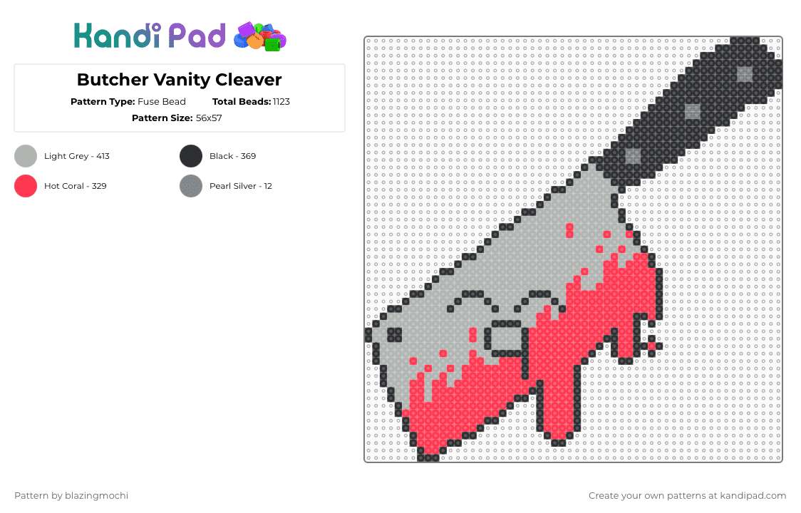 Butcher Vanity Cleaver Fuse Bead Pattern - Kandi Pad | Kandi Patterns ...