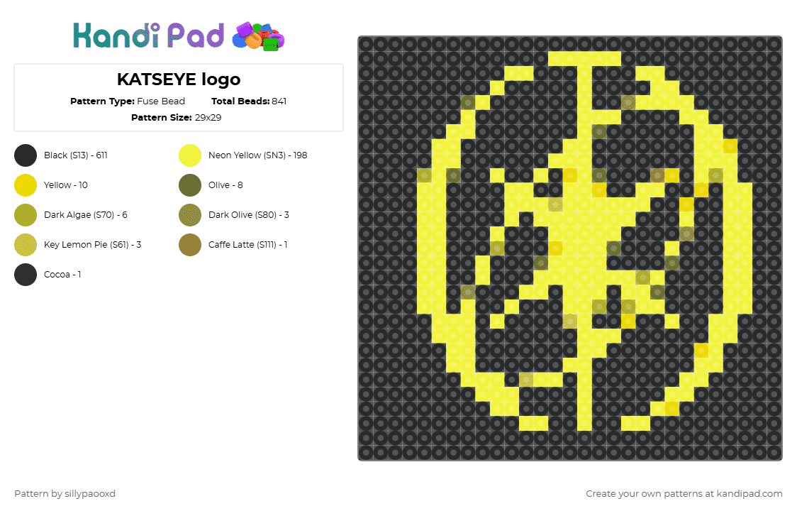 KATSEYE logo Fuse Bead Pattern - Kandi Pad | Kandi Patterns, Fuse Bead ...