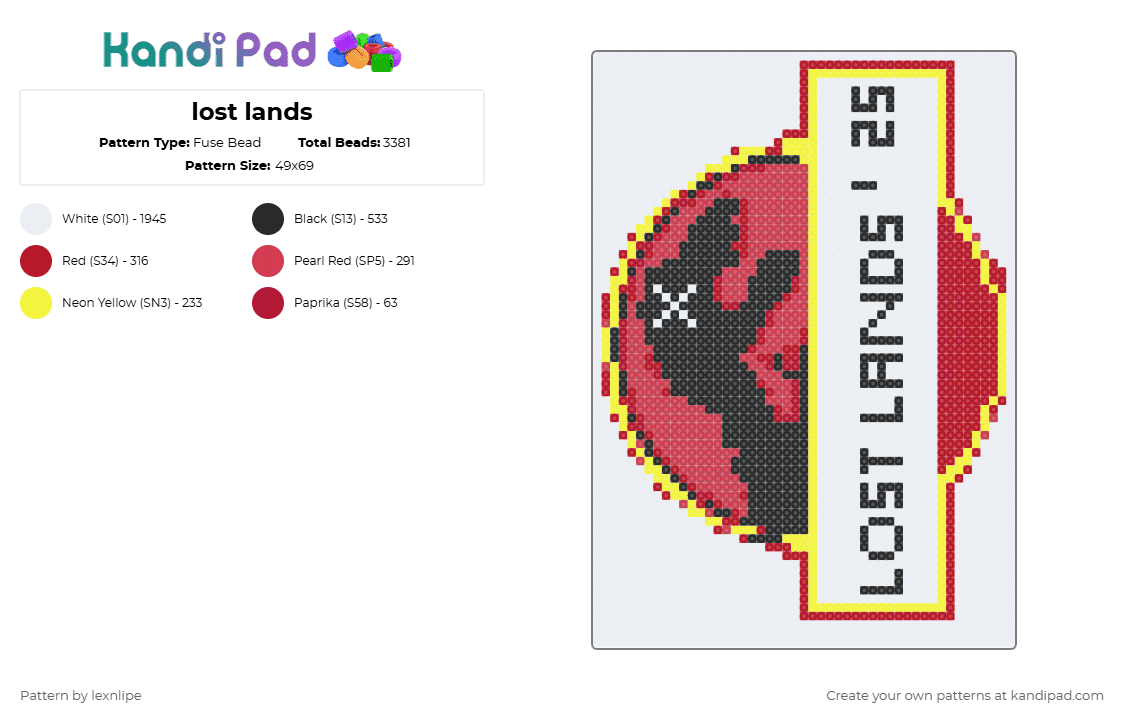 Lost lands Fuse Bead Pattern - Kandi Pad | Kandi Patterns, Fuse Bead ...