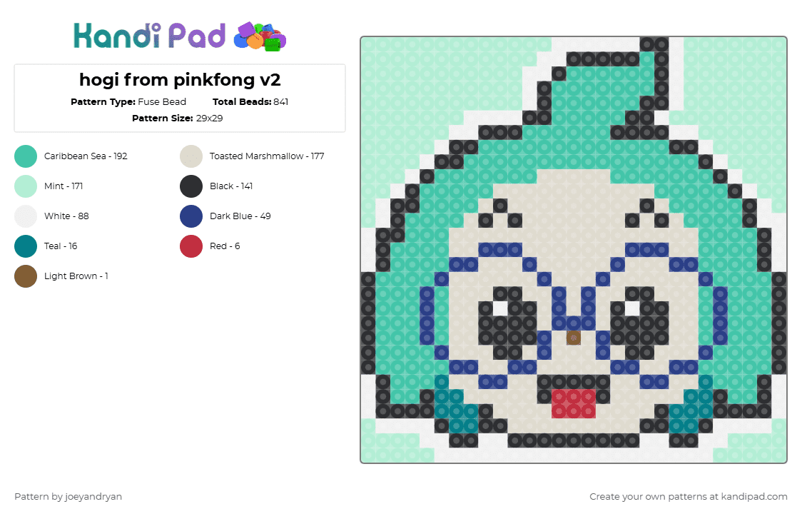 Hogi from pinkfong v2 Fuse Bead Pattern - Kandi Pad | Kandi Patterns ...