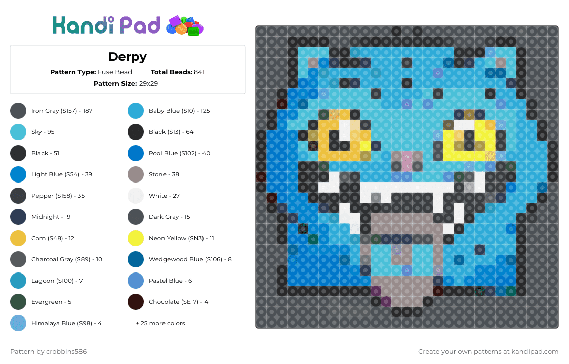 Derpy Fuse Bead Pattern - Kandi Pad | Kandi Patterns, Fuse Bead ...
